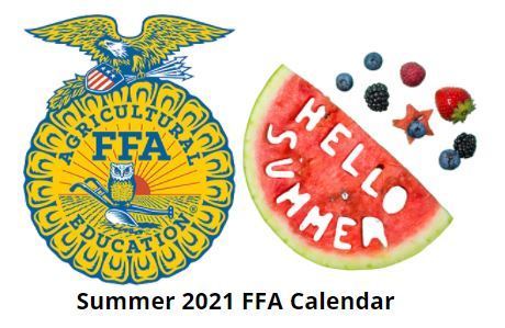 2021 Royal FFA Summer Calendar | Royal ISD Administration