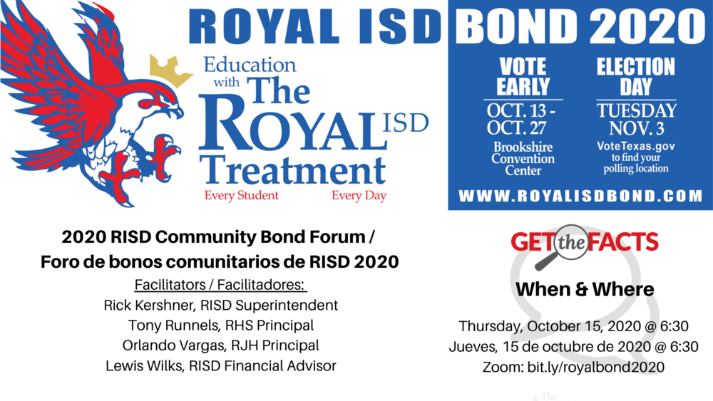 Just the Facts! Join RISD Leadership to Learn About Royal ISD Bond 2020 (Zoom Meeting) | Royal ...